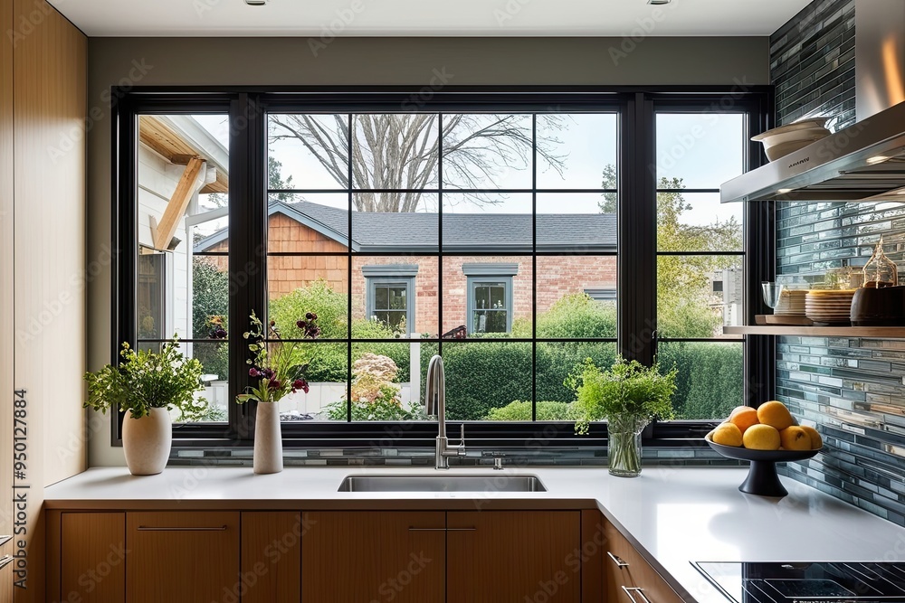 Elegant Kitchen Window Display with Premium Glass Frame for Modern ...
