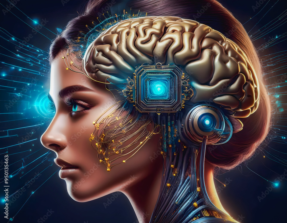 fusion of humanity and technology, exploring themes of artificial ...