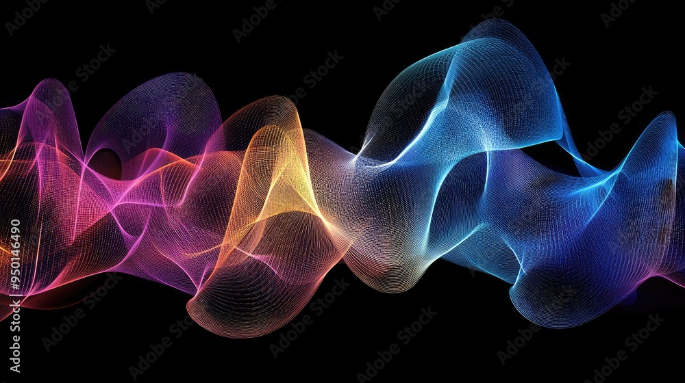 Visual representation of sound waves with harmonic interference ...