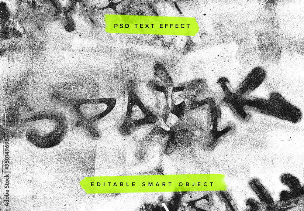 Grunge Graffiti Text Effect Mockup Stock Template | Adobe Stock