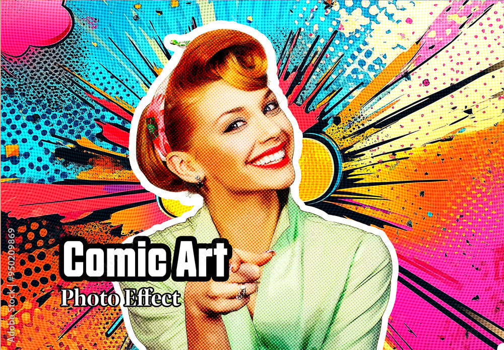 Comic Art Effect. Contains Ai Elements Stock Template | Adobe Stock
