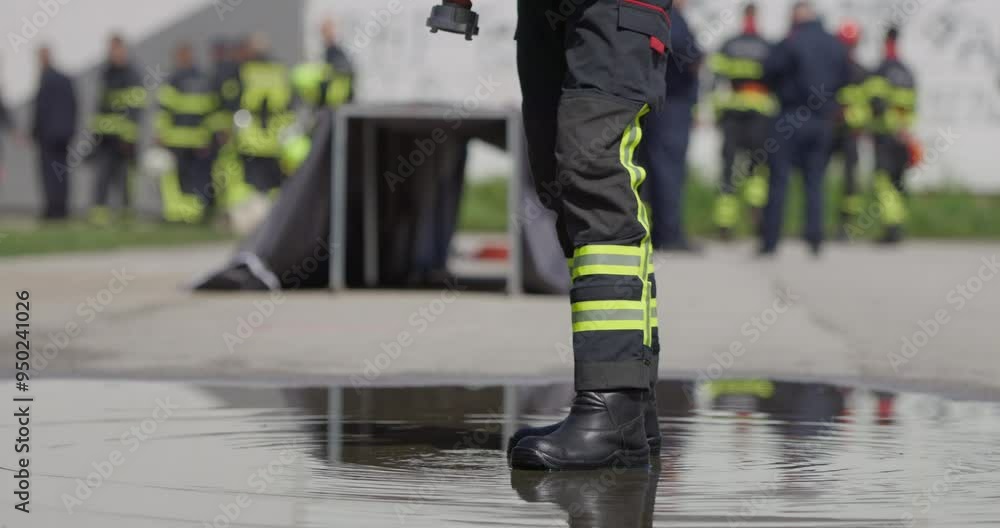 A reflective scene captures a firefighter heading into a dangerous ...