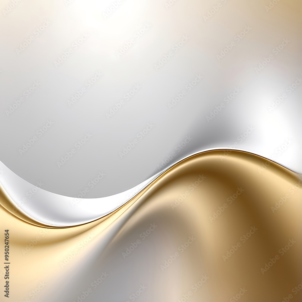 Abstract white gold Gradient background luxury with golden line wave ...