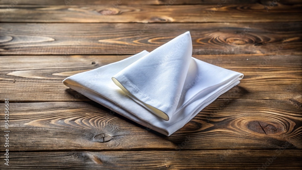 Elegant white napkin with a subtle texture, crumpled for a realistic ...