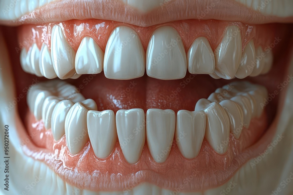 hyperrealistic 3d render of human mouth interior detailed teeth gums ...