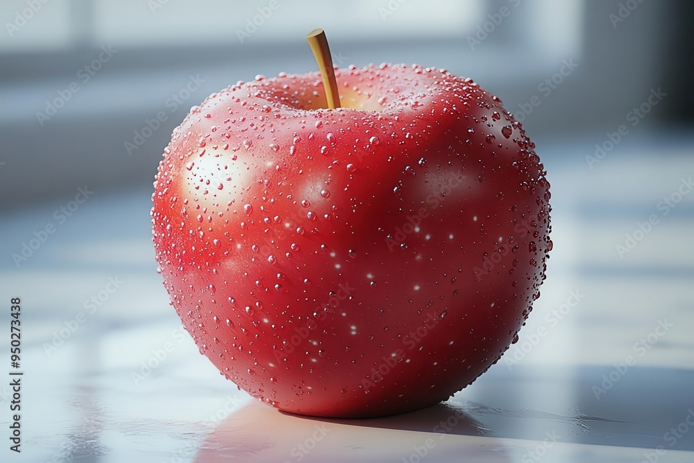 hyperrealistic red apple on stark white background every detail from ...