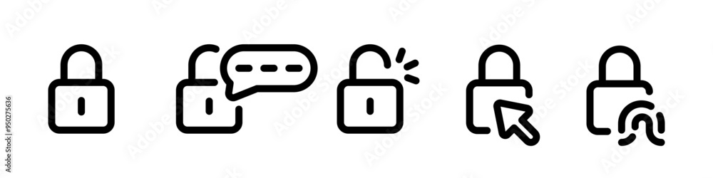 Lock icon collection. Padlock icons. Locked and unlocked icons ...