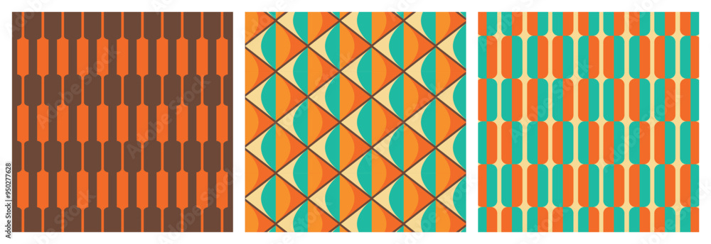 50s Mid Century Modern Pattern Bundle Set, 1950s Atomic Patterns Stock ...