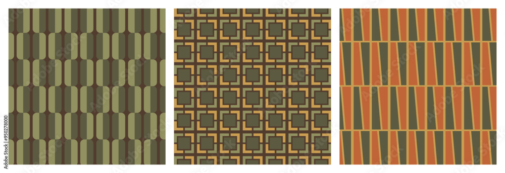 50s Mid Century Modern Pattern Bundle Set, 1950s Atomic Patterns Stock ...