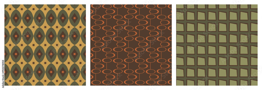 Poster 50s Mid Century Modern Pattern Bundle Set, 1950s Atomic Patterns ...