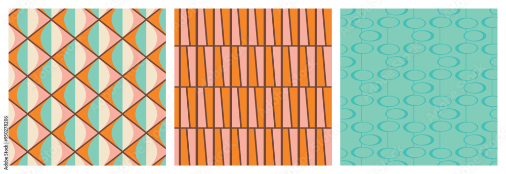 50s Mid Century Modern Pattern Bundle Set, 1950s Atomic Patterns Stock ...