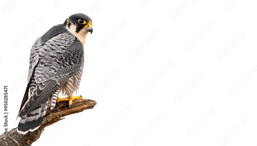 peregrine falcon or duck hawk - Falco peregrinus - with grey colored ...