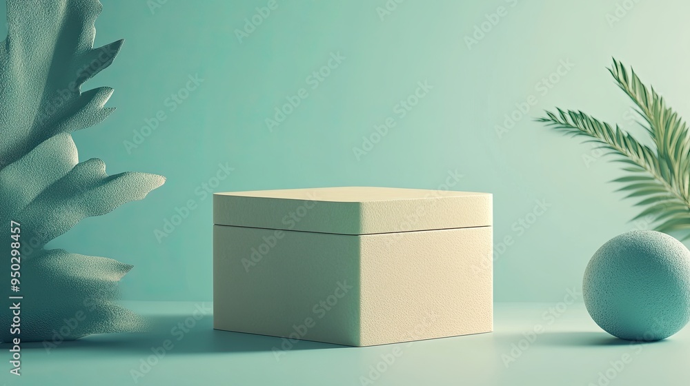 A 3D mockup of a packaging box with a creative design, highlighting its ...