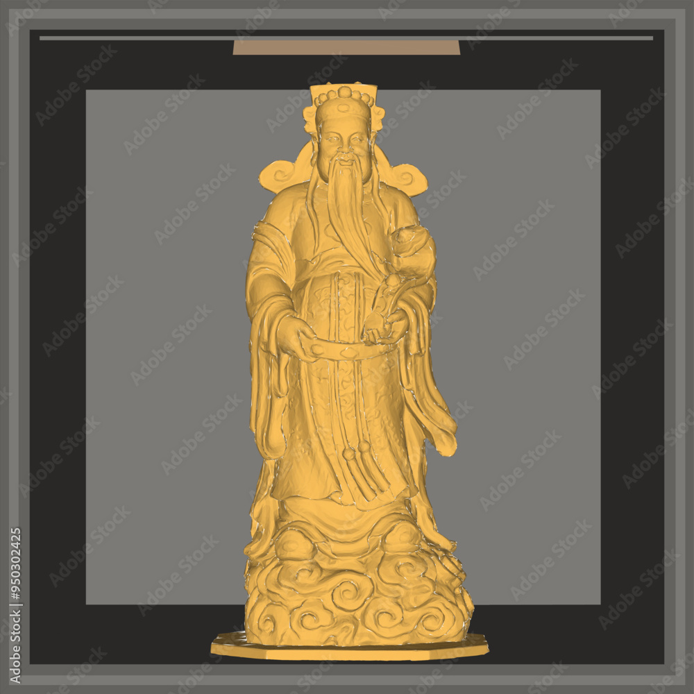 Vector sketch illustration of traditional chinese ethnic wisdom holy ...