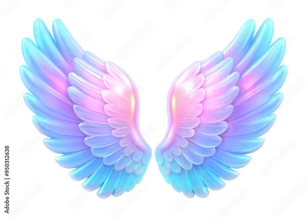 Vibrant 3D pastel angel wings artwork featuring a beautiful blend of ...