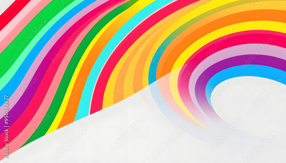 Colorful curved striped way isolated on transparent background. Olympic ...