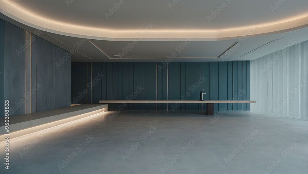 Minimalist Interior Design: A sleek and modern office interior with a ...