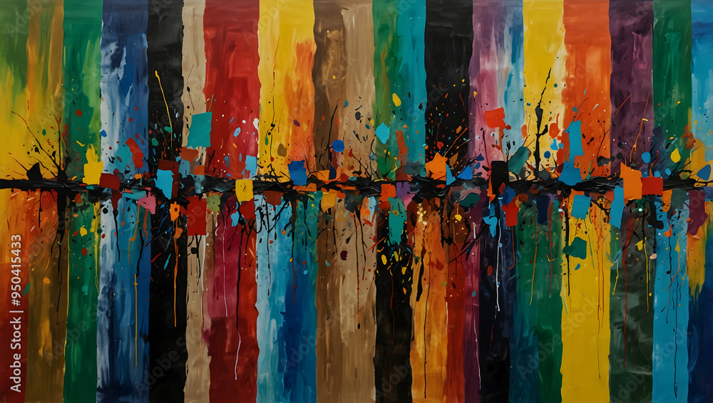 Chromatic Fury: An explosion of vibrant hues and gestural strokes, this ...