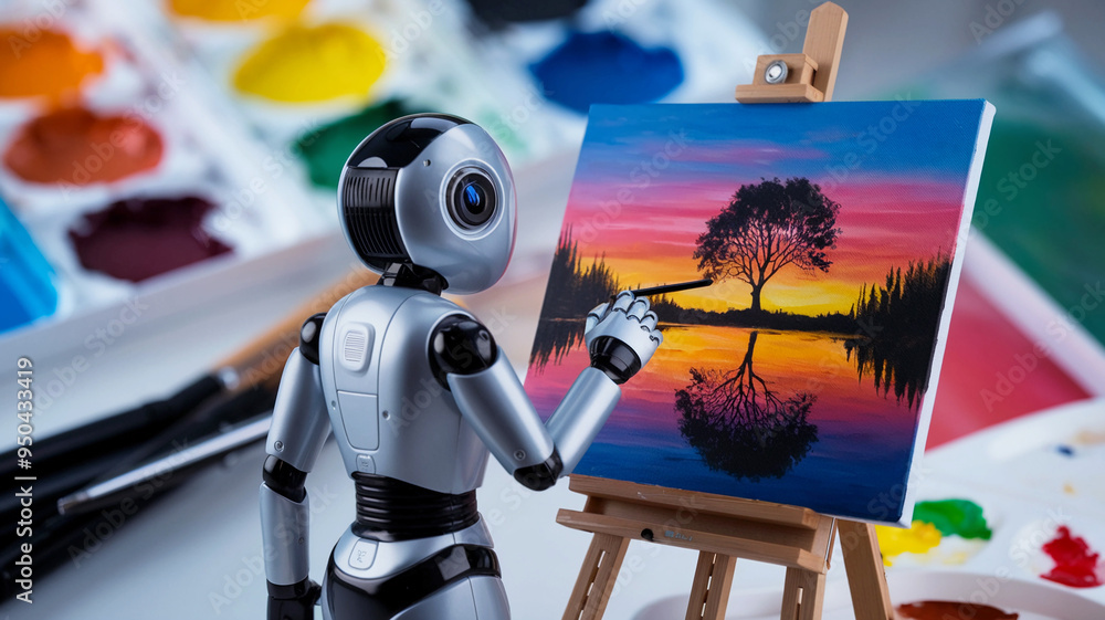 Pikaso Artificial Intelligence painter Artistic Cyborg create art in ...
