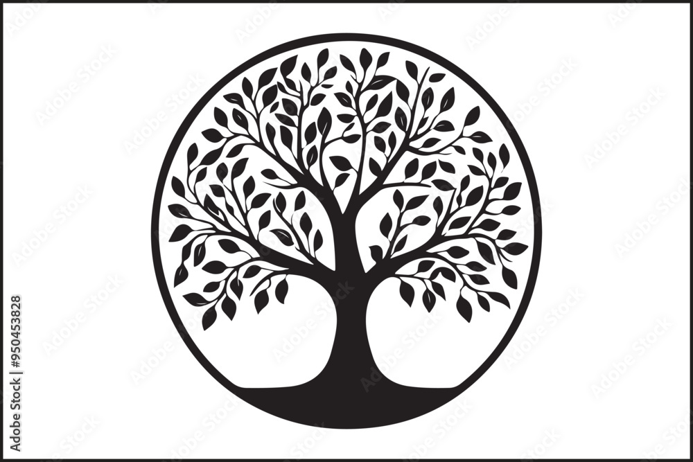 New Tree Logo, Best selling Round Tree Logo, Silhouette Vector, Nature ...