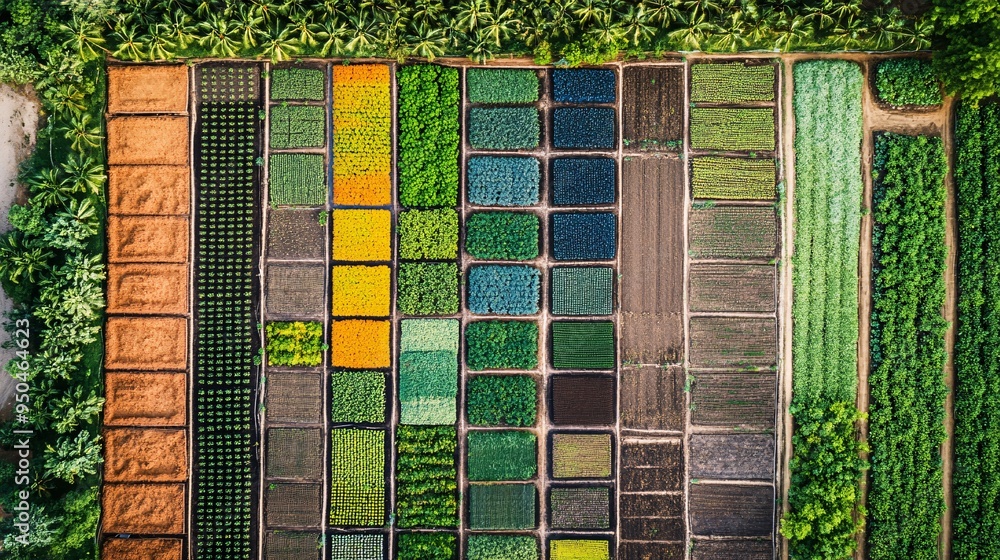 A biodiverse farm where crop rotation is practiced, with different ...