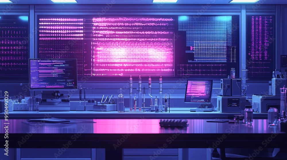 A high-resolution depiction of a laboratory where RNA is being ...