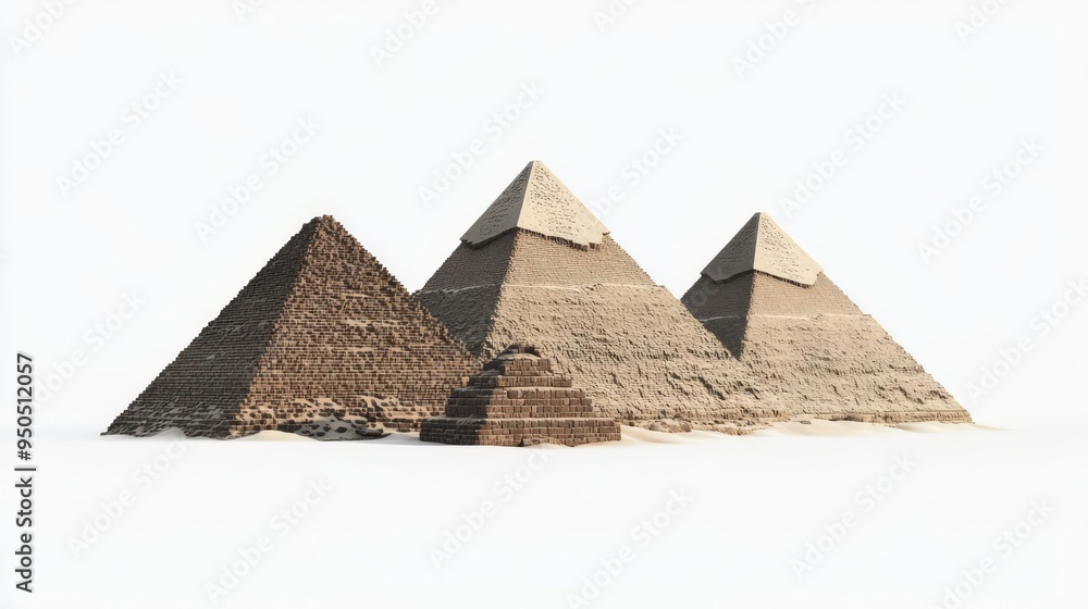 Stunning view of the Great Pyramids of Giza against a clear sky ...