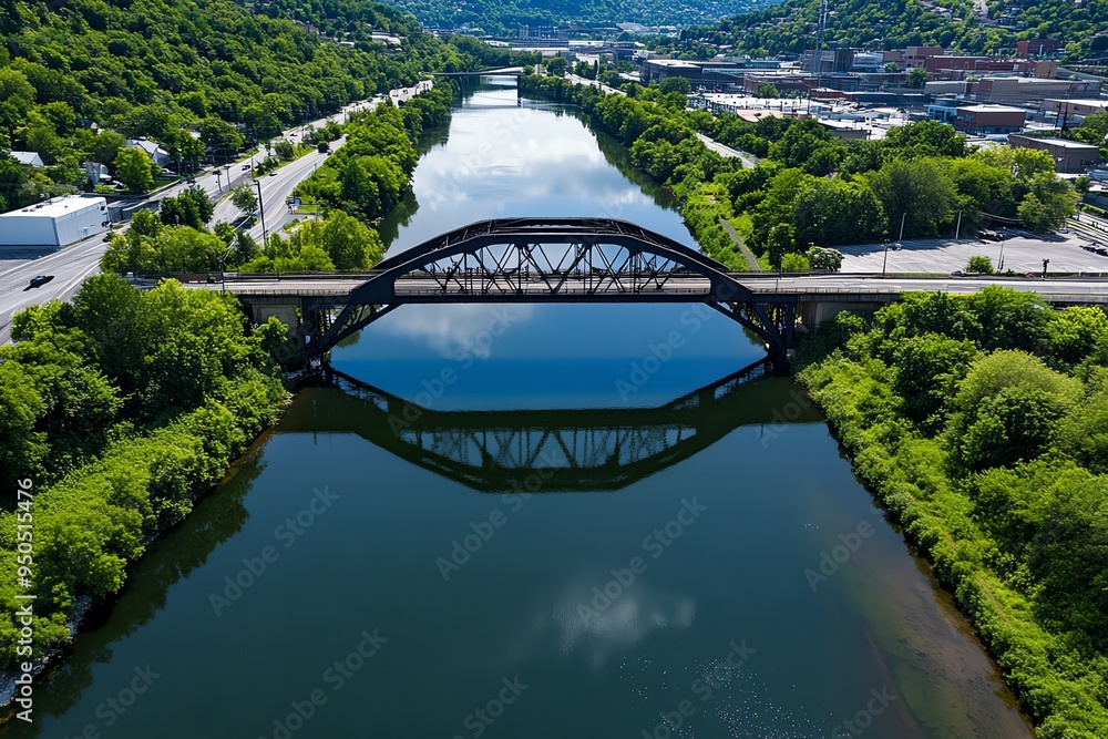 Bridge Truss, Steel, and Industrial shown in an industrial area where a ...