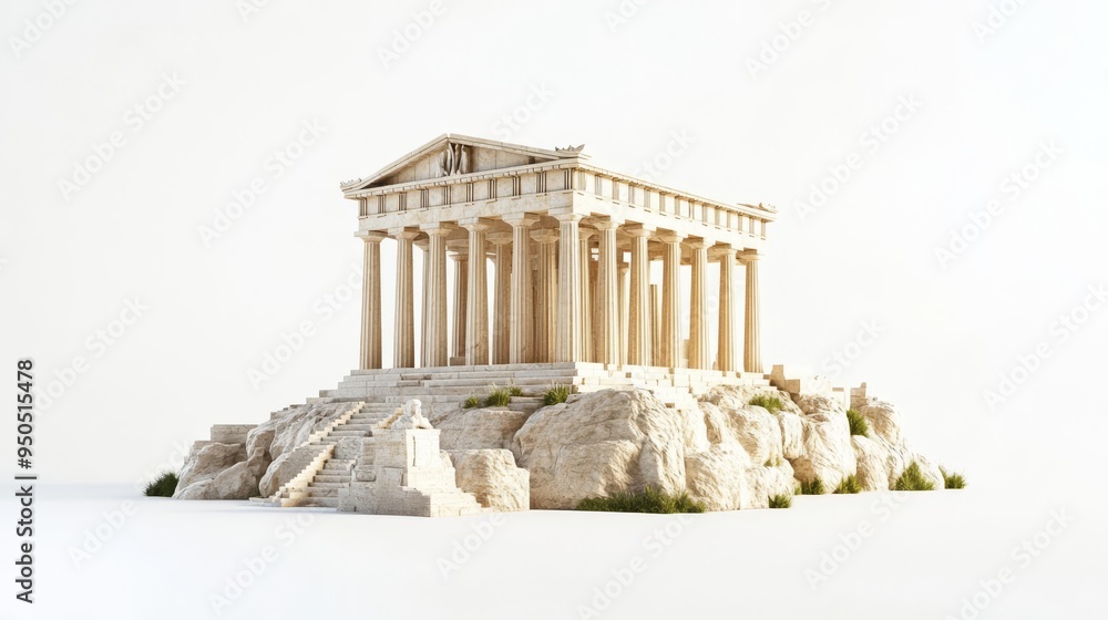 Miniature model of the Parthenon on the Acropolis, showcasing classical ...