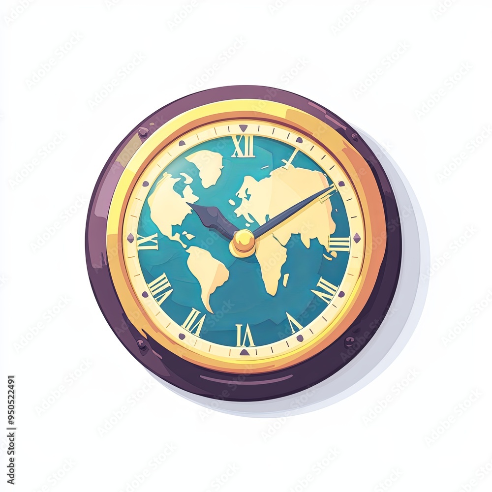 This creative vector depiction illustrates the concept of time zone ...