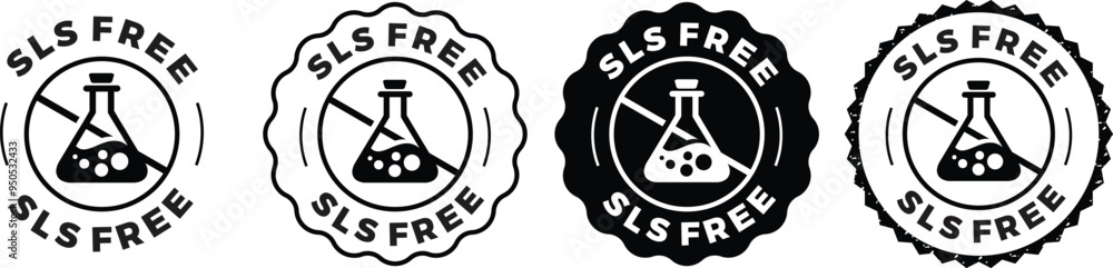 SLS and SLES free label. Paraffin, sulfate, phosphate and paraben free ...