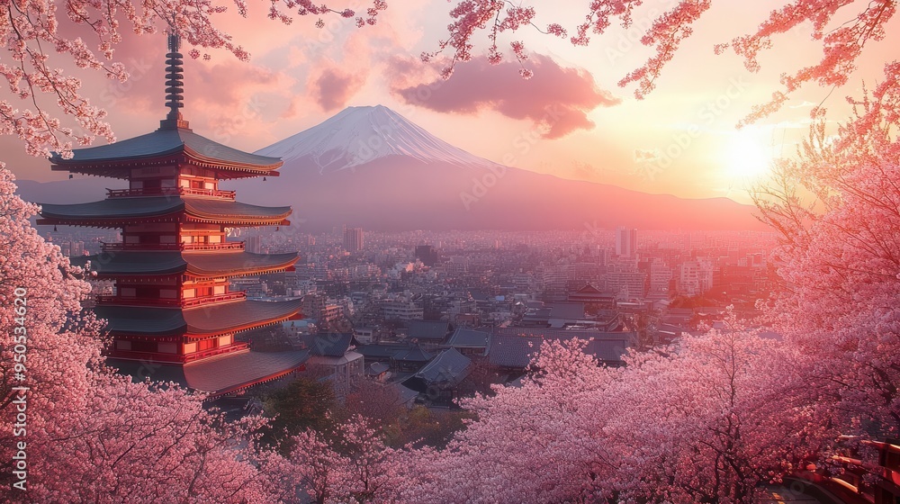 iconic tokyo cityscape blend of traditional temples and futuristic ...
