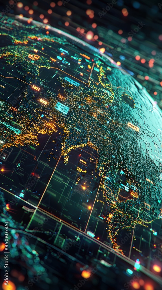 Visualization of a virtual world map being designed in the metaverse ...