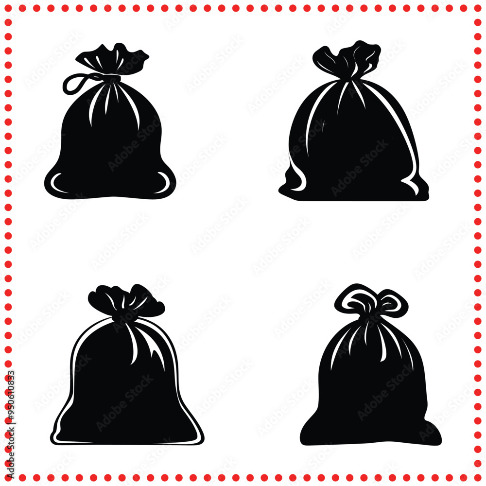 Stylized Silhouette of a Trash Bag Vector Design for Waste Management ...