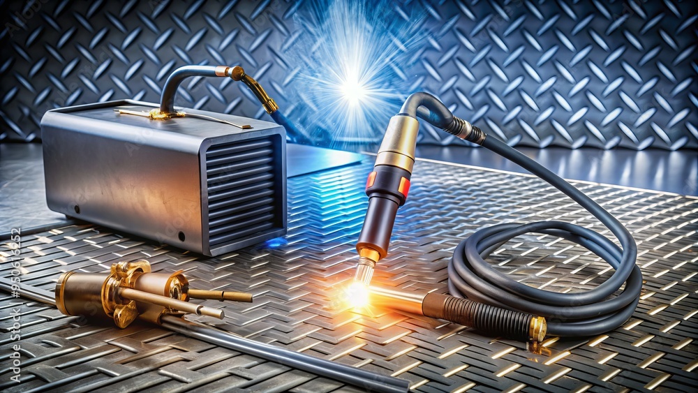 Modern Tig welding machine with argon gas hose and non-consumable ...