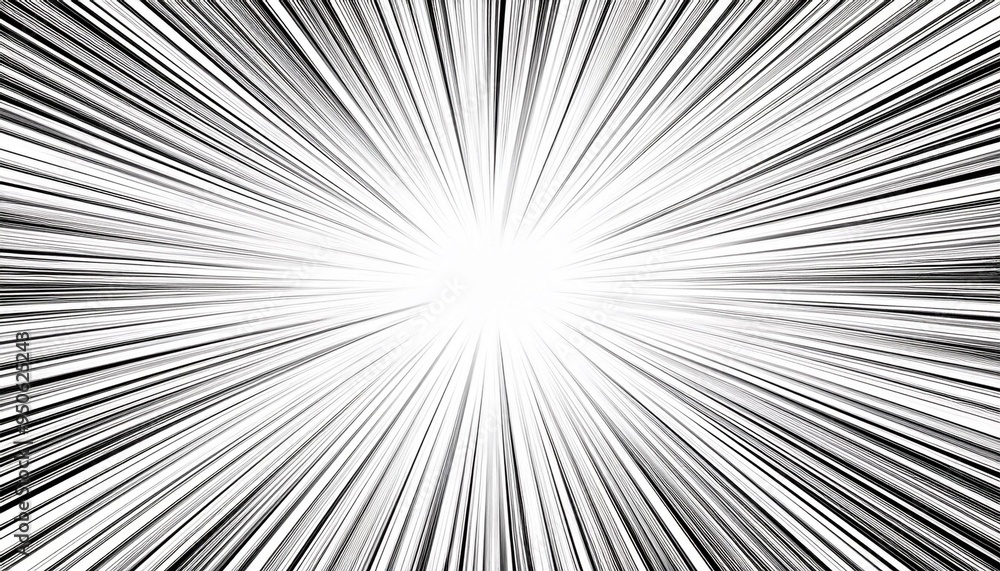 comic book black radial lines overlay on white background royalty high ...
