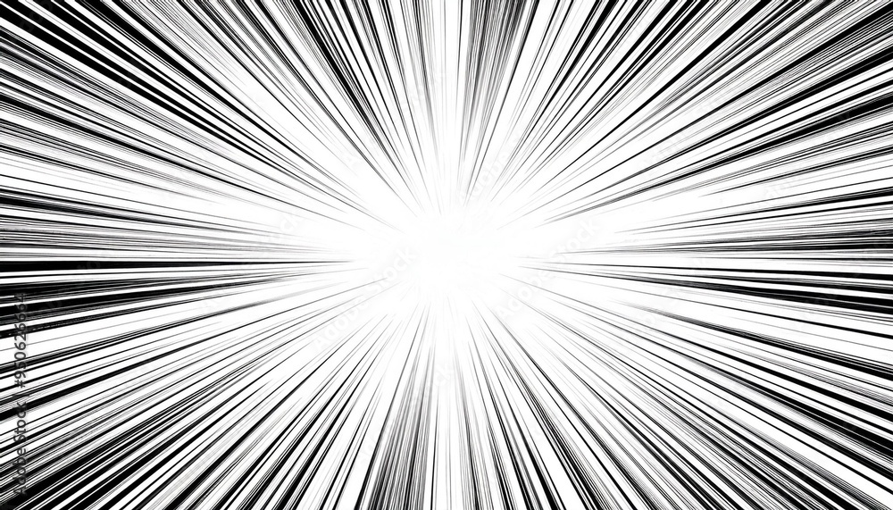 comic book black radial lines overlay on white background royalty high ...