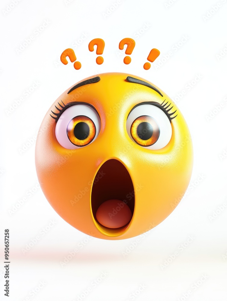 Surprised emoji with wide open eyes and mouth, question, exclamation ...
