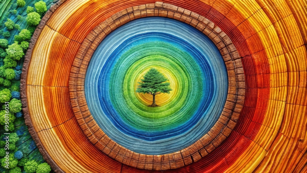 Vibrant, intricate patterns of concentric tree rings reveal the story ...