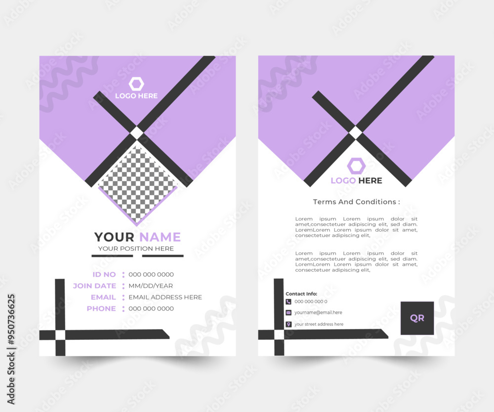 ID Card form template. clean ID Card template vector design ... ID Card form template. clean ID Card template vector design ...