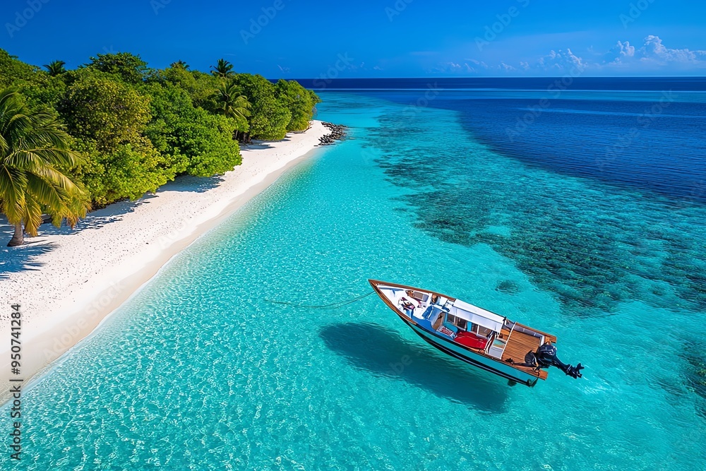 Forever Summer with a tropical paradise, captured in a photo of an ...