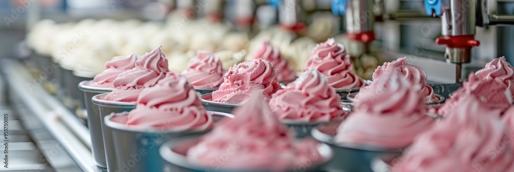 Ice cream manufacturing process in the dairy industry for creating ...