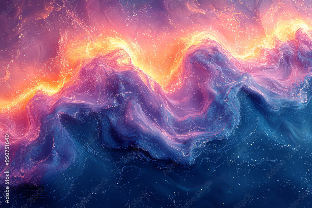 A seamless animation of fluid, shifting colors that create a calming ...