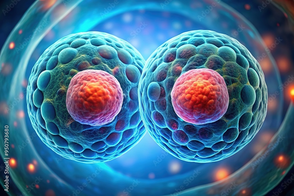 Cell division or cell connection, the microbiological process of ...