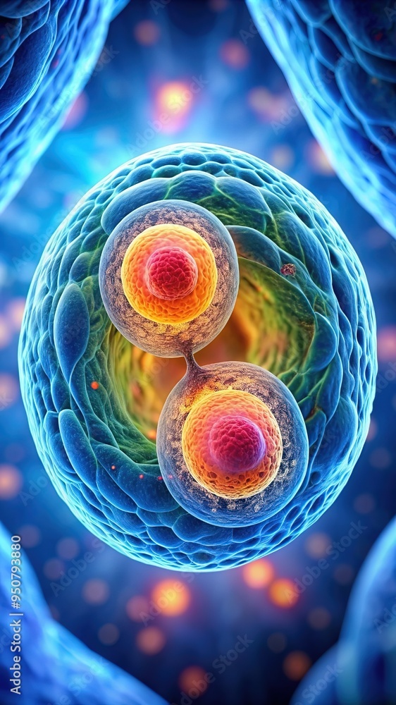 Cell division or cell connection, the microbiological process of ...