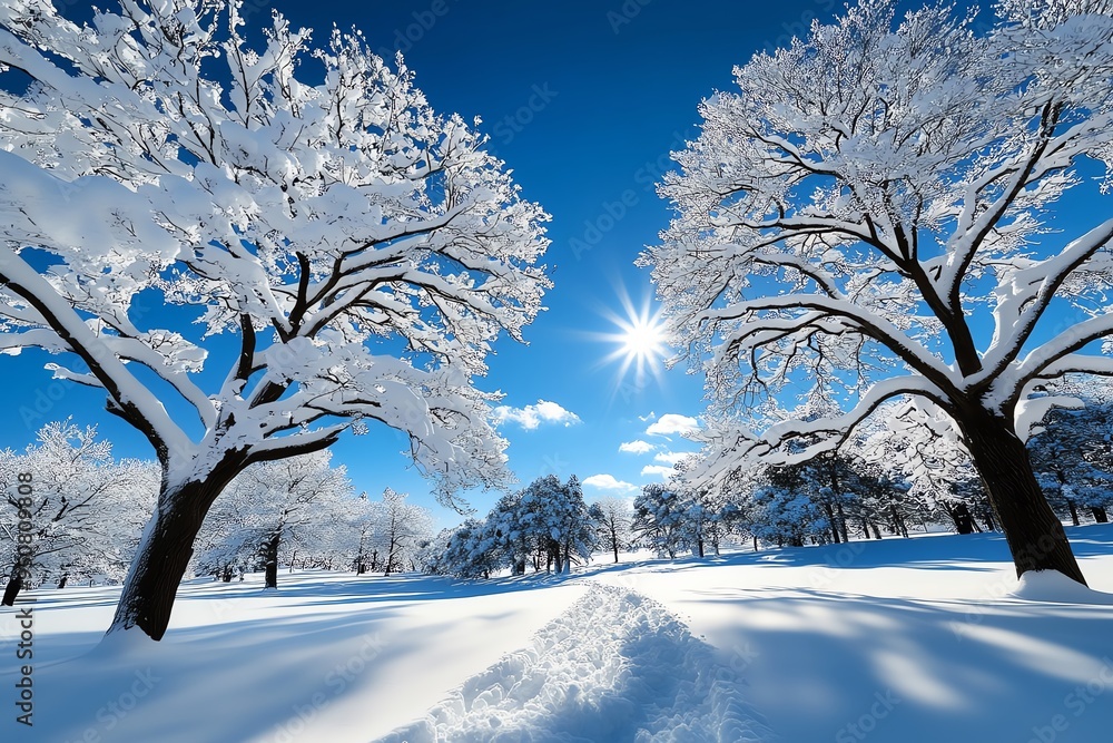 Beauty of Winter in the quiet beauty of a snow-laden forest ...