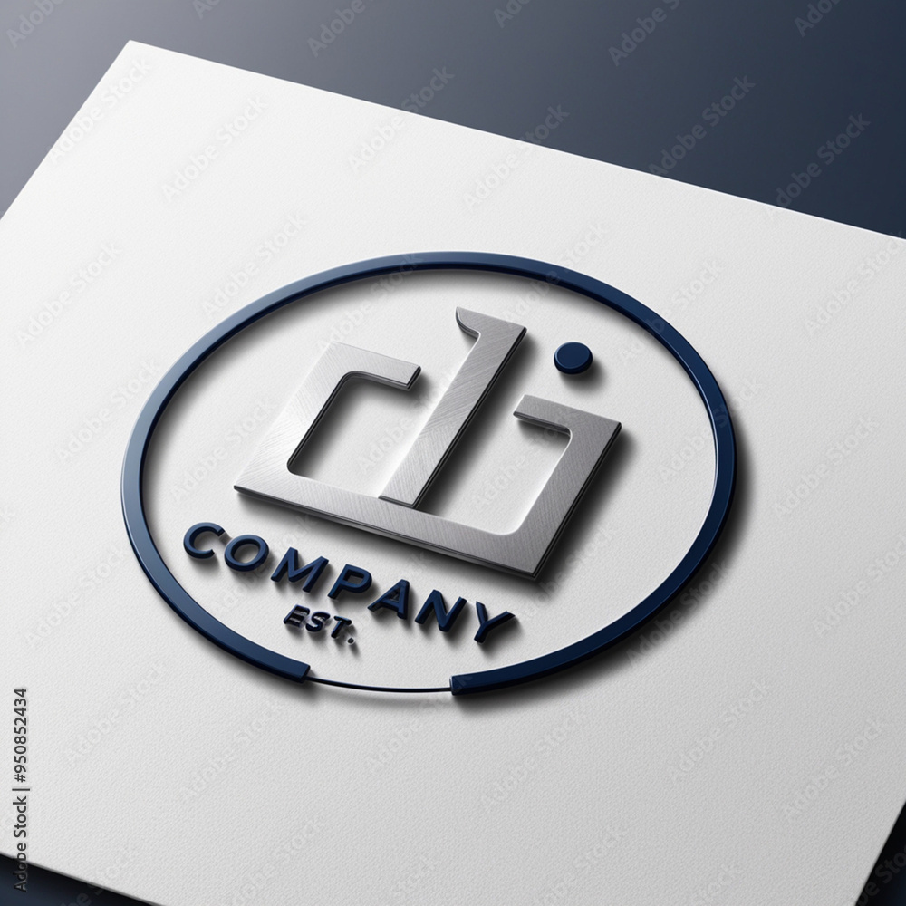 A modern, sleek, and isolated logo for a company, positioned centrally ...