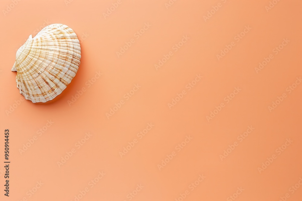 2024 Pantone color backdrop with seashell on trendy peach background ...