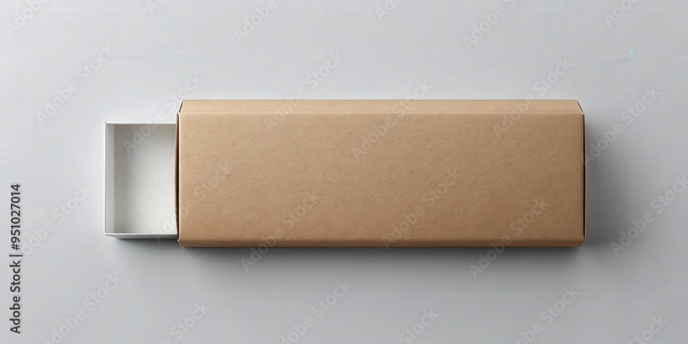 Hard paper slide sleeve box mockup dieline for packaging design Stock ...