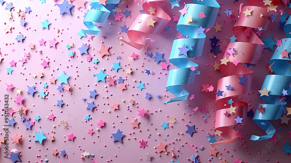 Confetti party clapper 3d vector, shapes. Birthday or carnival ...